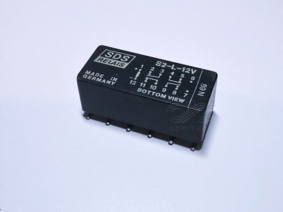 S2-L-12V SDS RELAIS SMT Polarized PCB Relay 12VDC DPDT 5A 12-Pin 1 Coil ...