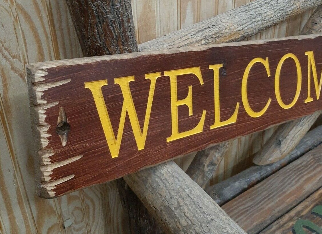 Rustic Log Cabin Signs CUSTOM ANY DESIGN: Personalized Rustic Wood