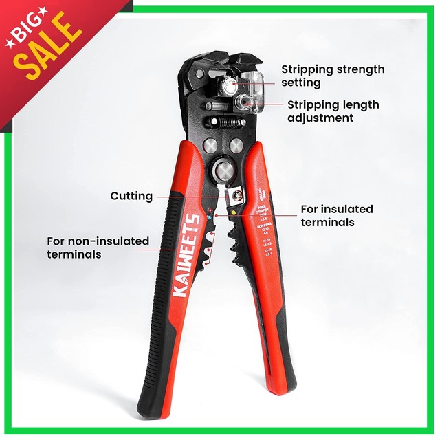 Tacklife MWS02 Wire Stripper Self-Adjusting 8.4 Inch Cable Cutter ...