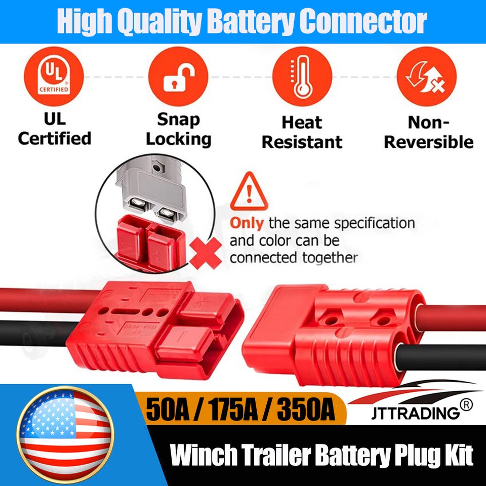 50A / 350A Battery Quick Connect Disconnect Jumper Connectors Cable ...