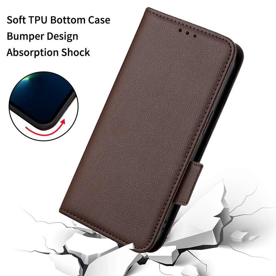 For Nothing Phone (3a) Pro, Classic Matte Flip Leather Wallet Card Case ...