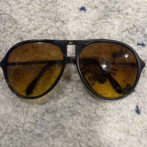 AmberVision Night Vision Glasses 80s Driving Aviator Black Frame ...