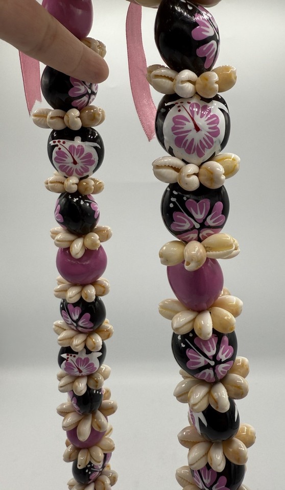 Pink Kukui Nut & Cowrie Shell Necklace Hawaiian Hawaii NEW! DIRTY 14 ...