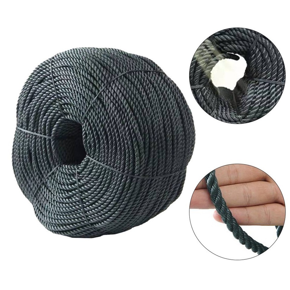 Black Poly Rope Black Rope Coil UV Resistant Versatile Use Extended ...