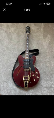 Epiphone Riviera Custom P93 Semi-Hollow Electric Guitar Wine Red (read ...