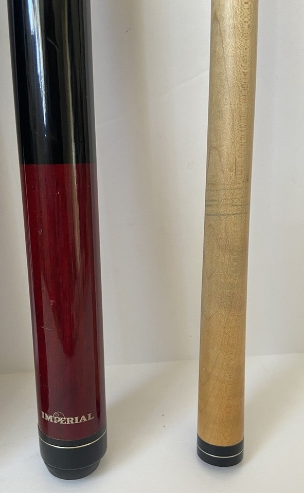 Vintage 58” Maroon & Black Imperial Pool Cue Stick With Carry Case ...
