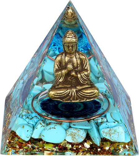 Buddha Statue,Buda Buddah Statue in Healing Crystal Orgone Pyramid ...