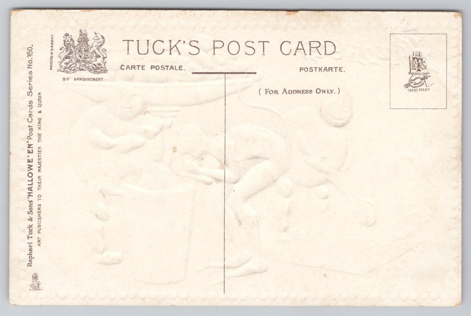 Halloween Postcard Vintage Tuck's Demon Devil Anthropomorphic Pumpkin ...