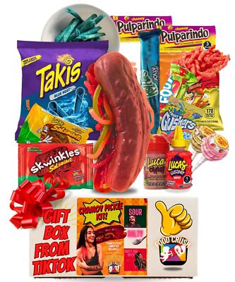 Chamoy Pickle Kit With Blue Takis & Flamin Hot Cheetos-Mexican Candy ...