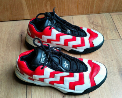 Ladies Red White Zig Zag Leather Converse Voltage Mid Trainers Shoes 3 ...