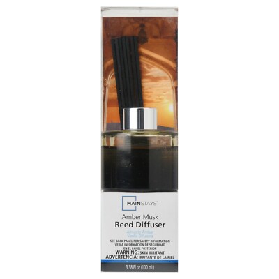 Mainstays Amber Musk Premium Quality Oil Rattan Reed Diffuser 100ml ...