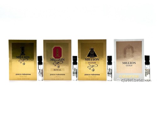 Paco Rabanne 1 Million EDT Elixir Royal Parfum Sample Shower Gel 5-Pc ...