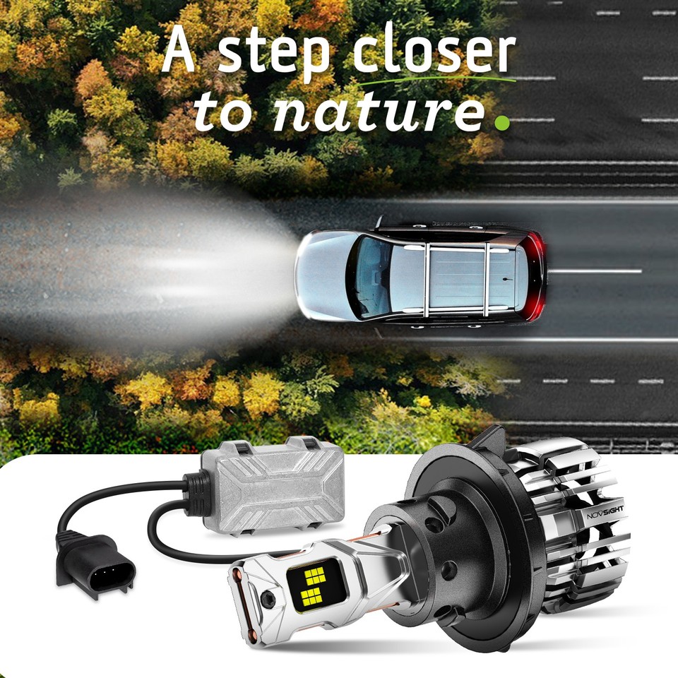 NOVSIGHT H13 9008 LED Headlight Bulbs Conversion Kit 32000LM 6500K High ...