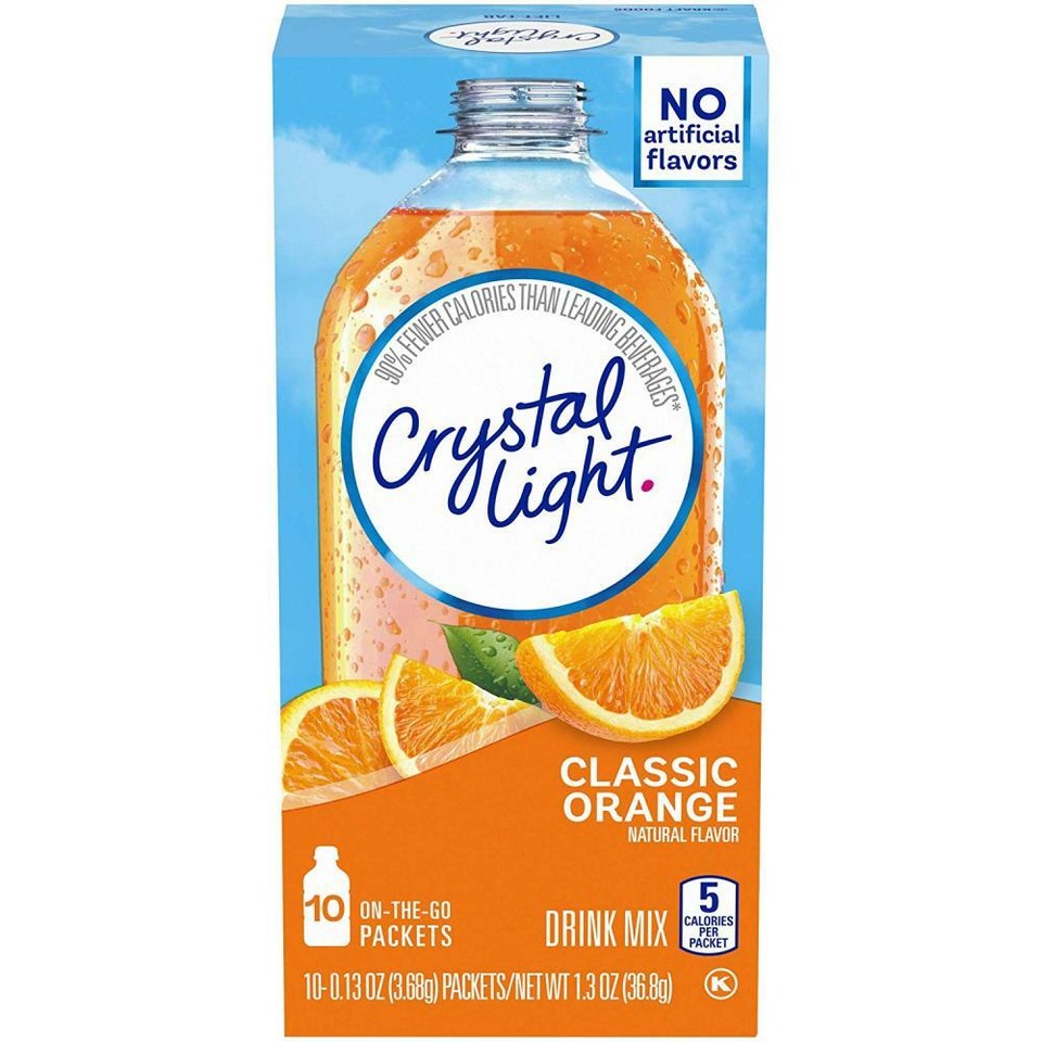 Crystal Light Classic Orange Powdered Drink Mix, 10 ct - 0.13 oz 6 Pack ...