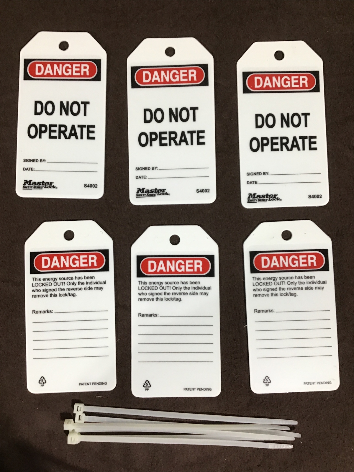 Master Lock S4002MT Metal Detectable Danger Tag Pk6 for sale online | eBay