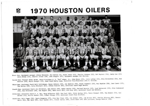 VINTAGE ORIGINAL 1970 HOUSTON OILERS 8x10 TEAM PHOTO JOINER JONES ...