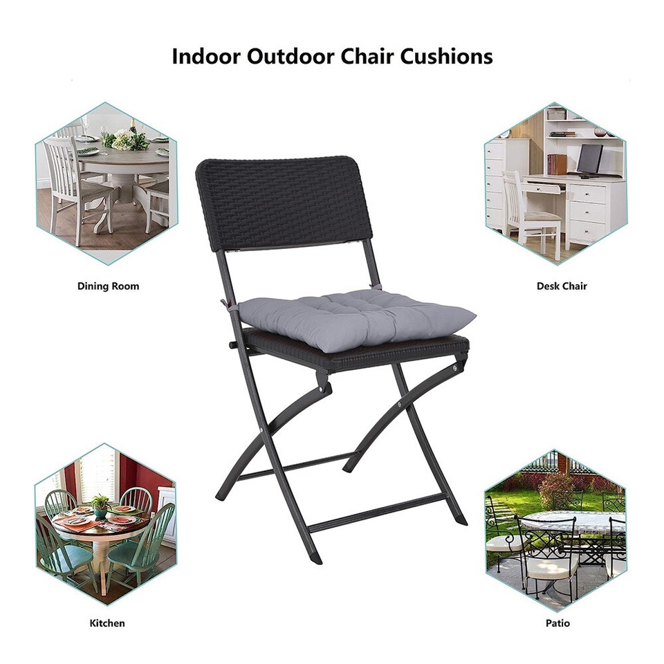 4x Chair Seat Garden Pads Furniture Dining Patio Outdoor Tie On ...