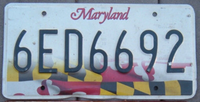MARYLAND flag license plate 6 ED 6692 Edward Eddie Edmund | eBay