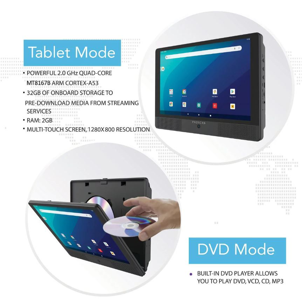 Proscan Elite 10.1" Quad Core Tablet/Portable DVD Combo 2GB/32GB ...