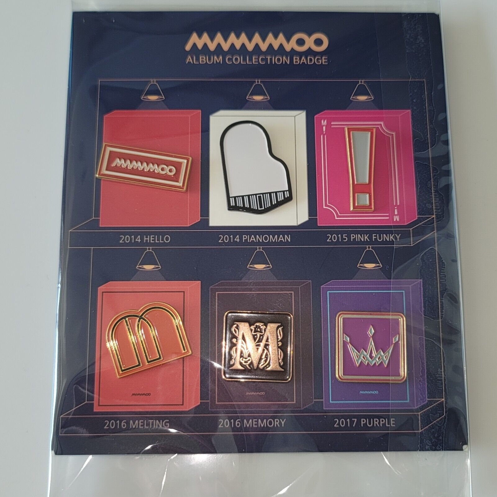 Mamamoo album collection badge set Pin Piano man Hello melting purple ...