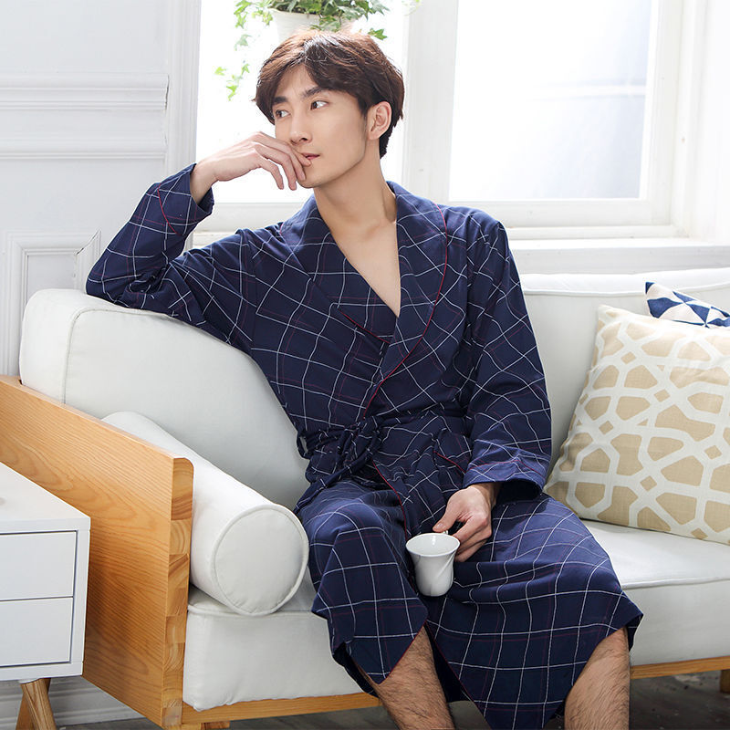 Mens Bathrobe Luxury Soft Lightweight Dressing Gown Sleepwear Robe ...