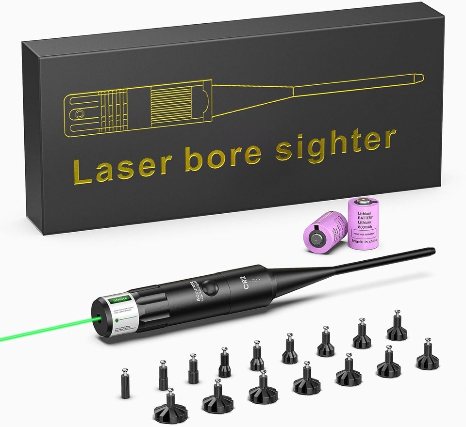 US Green Laser Bore Sight Kit .17 to 12GA Multiple Caliber Green Dot ...