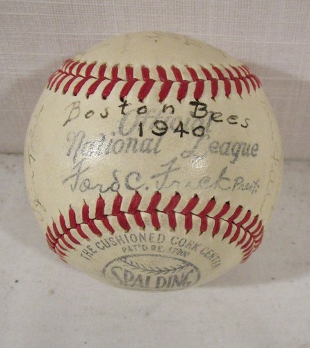RARE ORIGINAL VINTAGE 1940 BOSTON BEES / BRAVES MULTI-SIGNED AUTOGRAPH ...