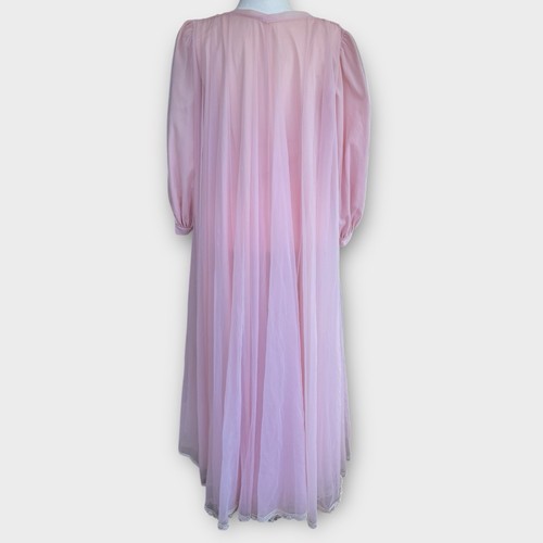 Vintage Claire Sandra LUCIE ANN HOLLYWOOD Sexy Pink Chiffon PEIGNOIR Robe Medium | eBay