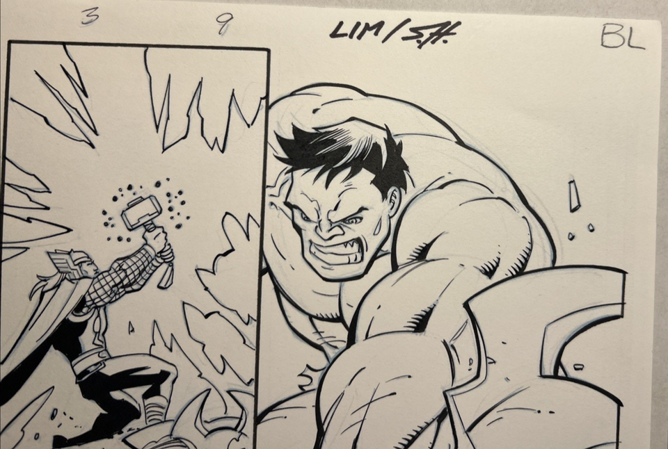 Avengers Vs #1 (2015) Original Comic Art Pg 9 Ron Lim Scott Hanna Hulk ...