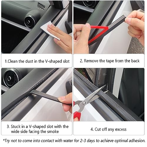 Universal Car Window Seal Strip with Adhesive Backing,V-Shape Soudproof ...
