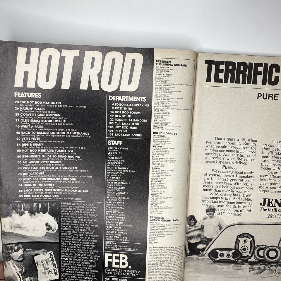 Hot Rod Magazine Original Vintage February 1980 Corvette Ford 351 Hop ...
