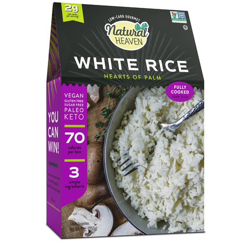 Natural Heaven Rice, Hearts of Palm White Rice, Gluten Free, Vegan, Low ...