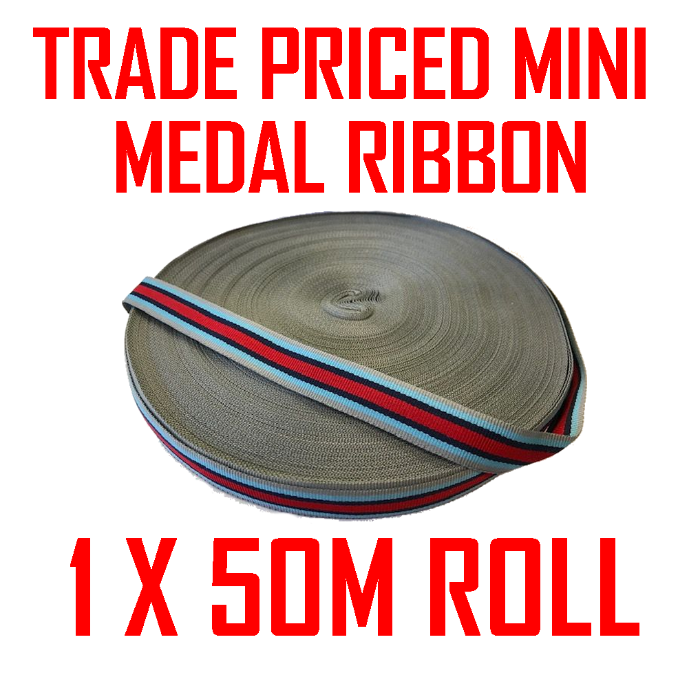 TRADE PRICED MINIATURE MEDAL RIBBON 1X50M ROLL IRAQ OP SHADER ARMY ...