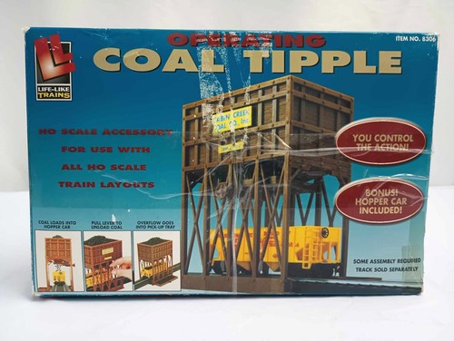Vintage Life Like #8306 Operating Coal Tipple HO gauge train scenery w ...