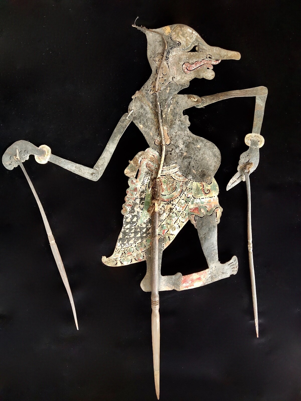Vintage Wayang kulit Puppet Javanese Raja Theatre Leather Puppeteer ...
