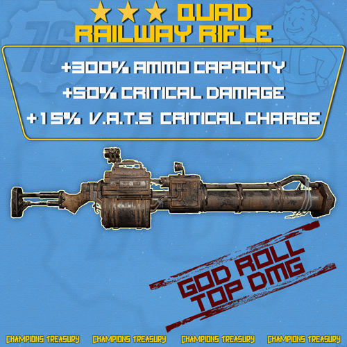 FALLOUT 76 [PC] QUAD +50% CRITICAL DAMAGE 15% VATS Critical Charge ...