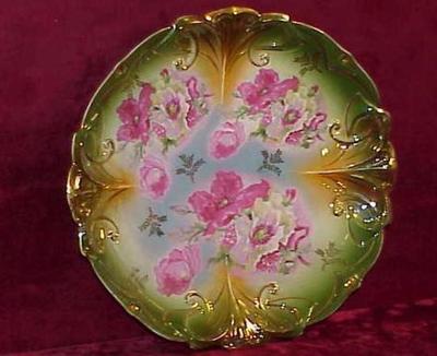 ART NOUVEAU Germany ILMENAU Porcelain Factory IPF Cabinet Plate Charger ...