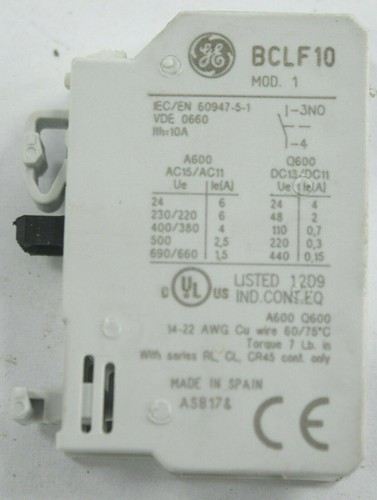 Lot De 3 Ge BCLF01 Auxiliaire Contact Bloc Général Électrique Haut ...