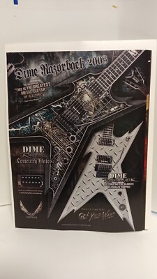 DEAN RAZORBACK GUITARS CEMETERY GATES DIMEBAG DARRELL PRINT AD. 11 X 8. ...