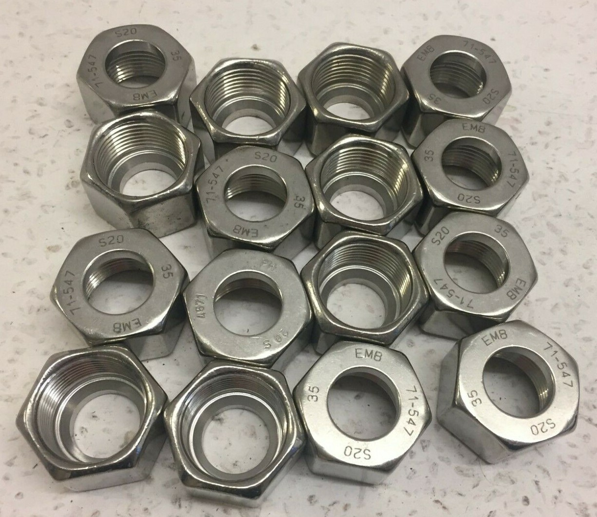 EMB 35mm 71-547 S20 16x pcs Nuts Joblot of Used Stainless Steel ...