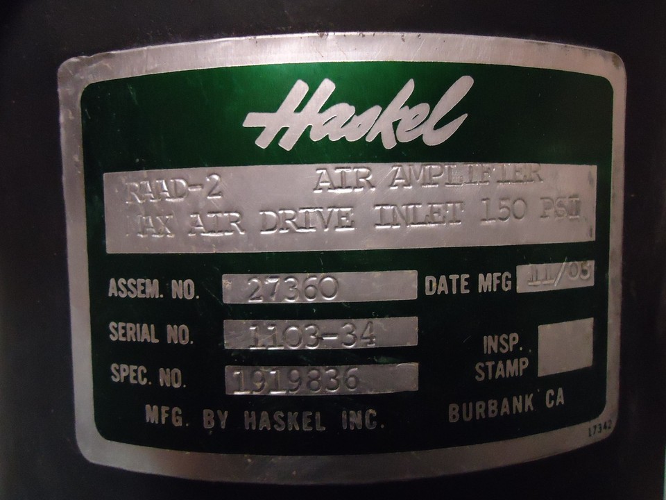 HASKEL 27360 TUBE "NEW" REPLACEMENT TUBE | eBay