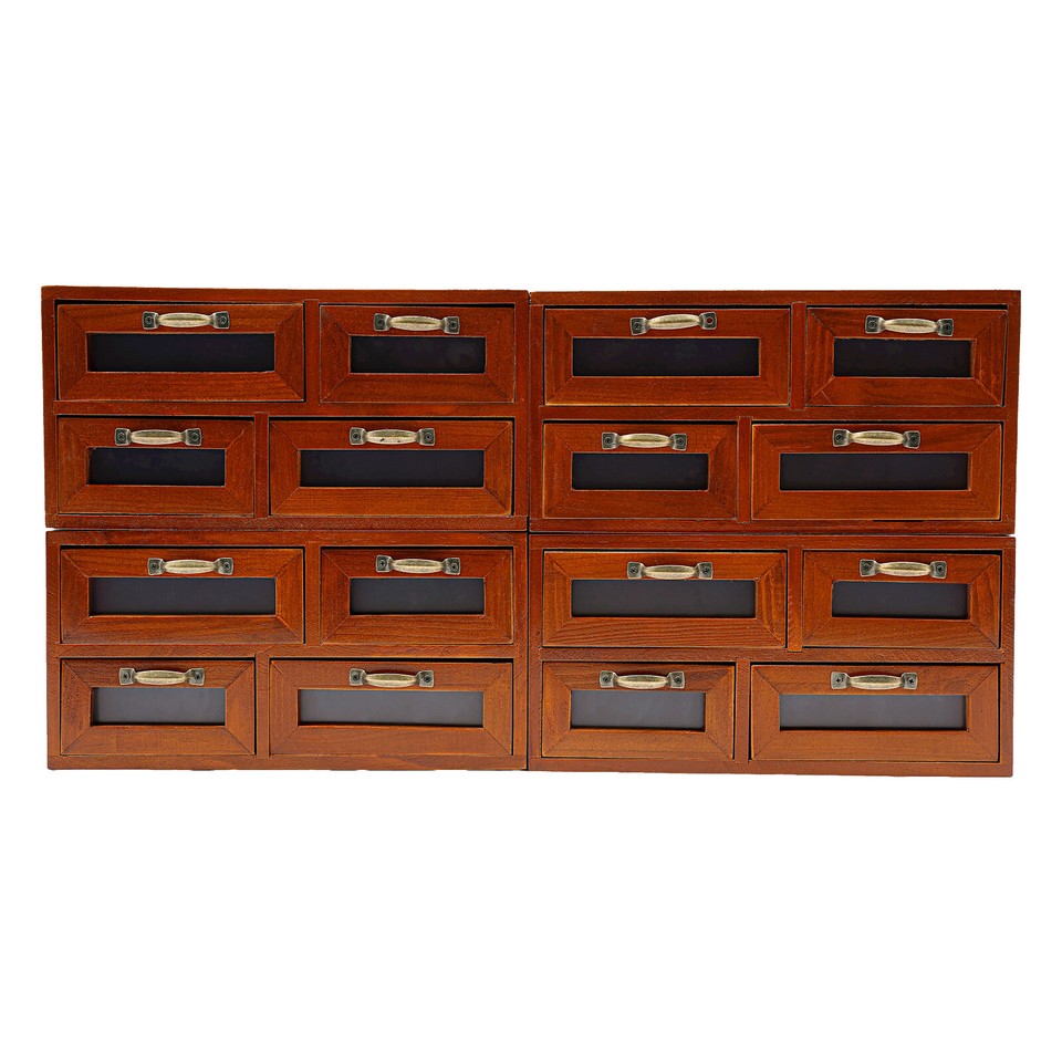 Vintage Small Wooden Desktop Storage Box Drawer Display Shelf Organizer ...