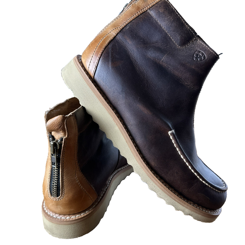 Ariat Buckshot Zip 6” Moc Toe Boot Mens 9 D US Soft Toe Rear Zipper ...