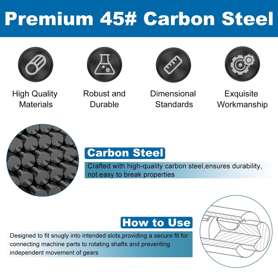 80pcs Woodruff Key Assortment Kit, Metirc, Woodruff Semicircle Key ...