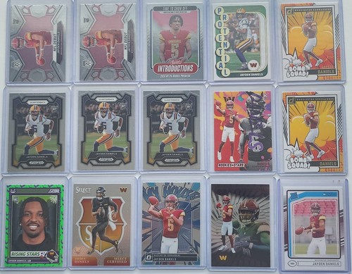 JAYDEN DANIELS 2024 Panini ROOKIE INSERT CARD LOT (15) WASHINGTON ...