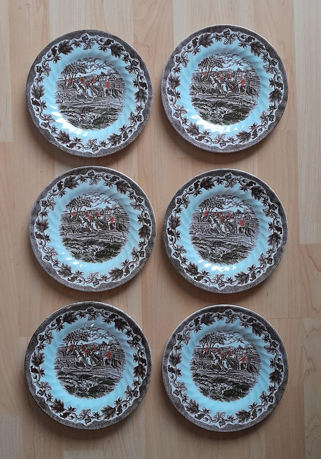 Set of 6 Churchill The Georgian Collection 'The Meet' Side / Tea Plates ...