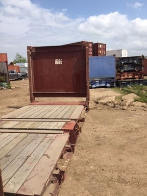 20' Flat Rack Container collapsible flush fold end walls | eBay