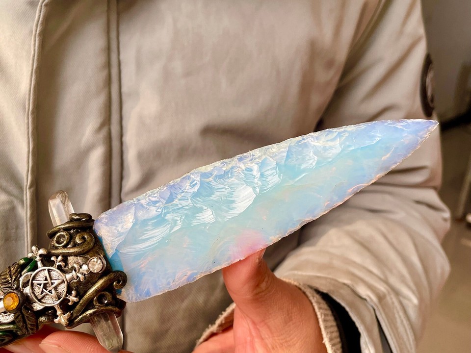 Rare CUSTOM Handmade Wiccan Pagan Ceremonial Opal Knife Dagger 9.8" | eBay
