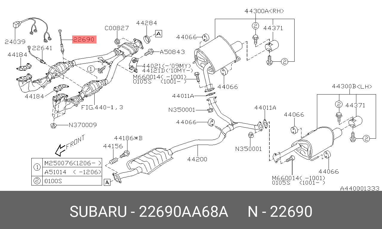 Genuine OE Sen Assembly-Oxygen 22690AA68A for Subaru 22690-AA68A | eBay