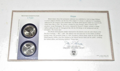 2001 Rhode Island P&D State US Mint Quarter First Day Coin Cover Q22 | eBay